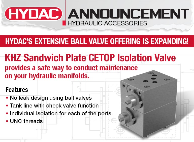 Hydraulic Accessories - KHZ Sandwich Plate - HYDAC Technology Corporation